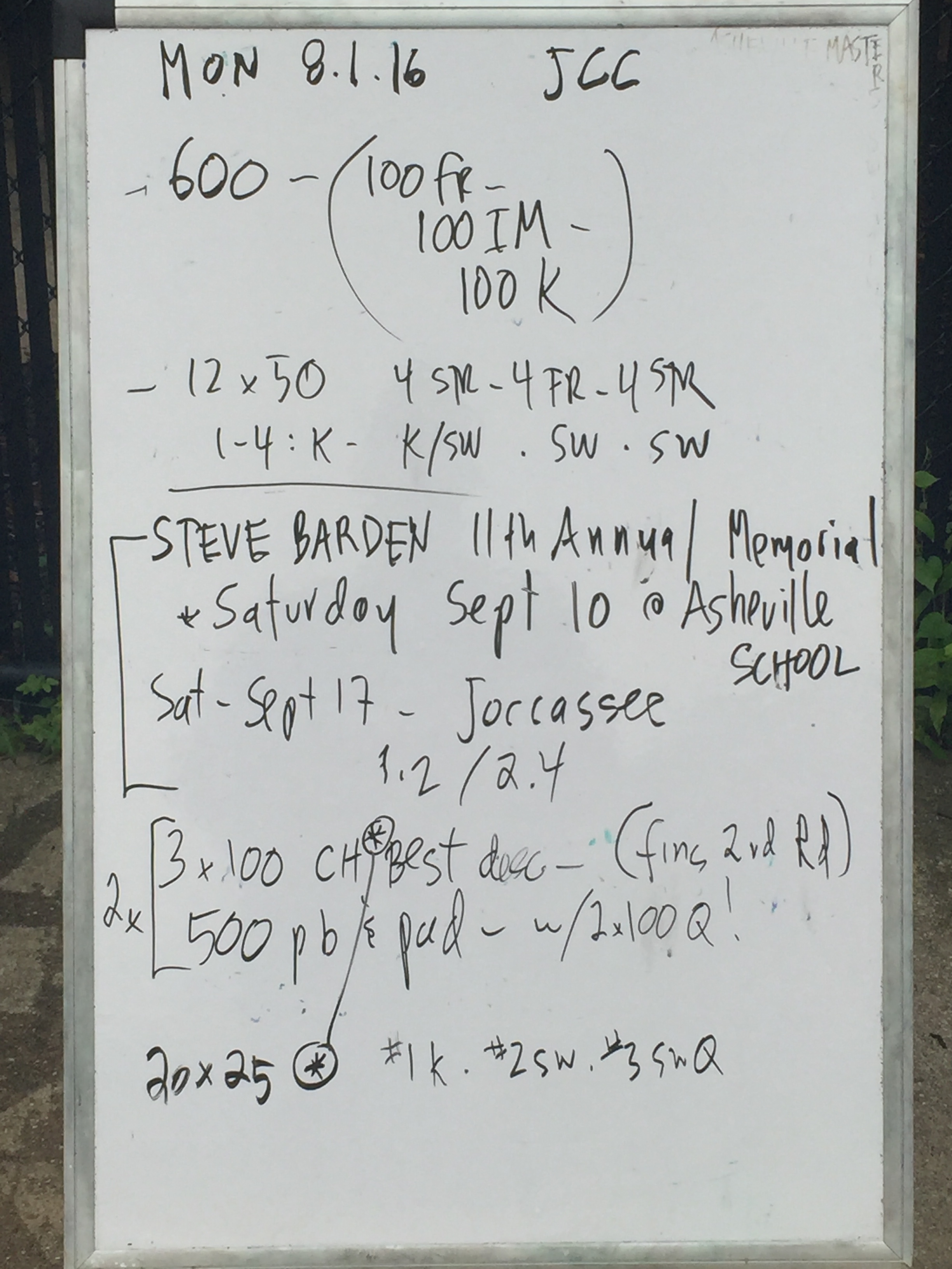 Workouts from Mon/Wed, and welcome Daniel Dozier on Fridays ...